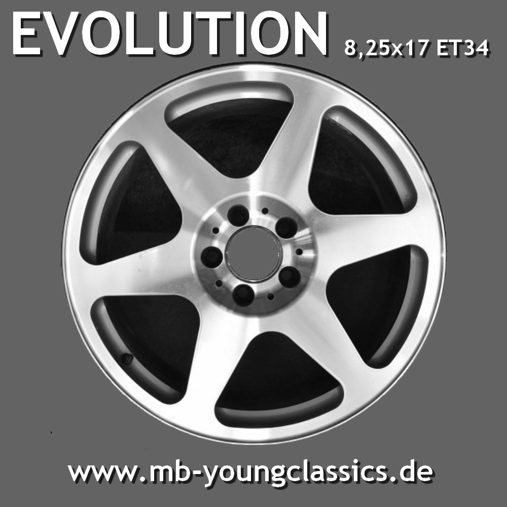 4 pcs Evolution rims 8,5×17 ET 34 diamond cut for Mercedes R129 W124 ...